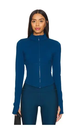 Alo Yoga Airbrush Corset Full Zip Jacket In Royal - Eclipse Blue